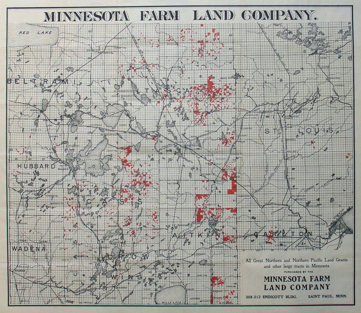 (Minnesota - northern) Minnesota Farm Land Co... – The Old Map Gallery