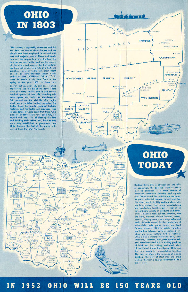 (OH.) Ohio in 1803 - Ohio Today – The Old Map Gallery