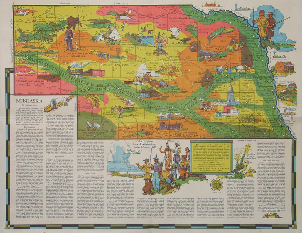 (Nebraska) Nebraska The Cornhusker State – The Old Map Gallery