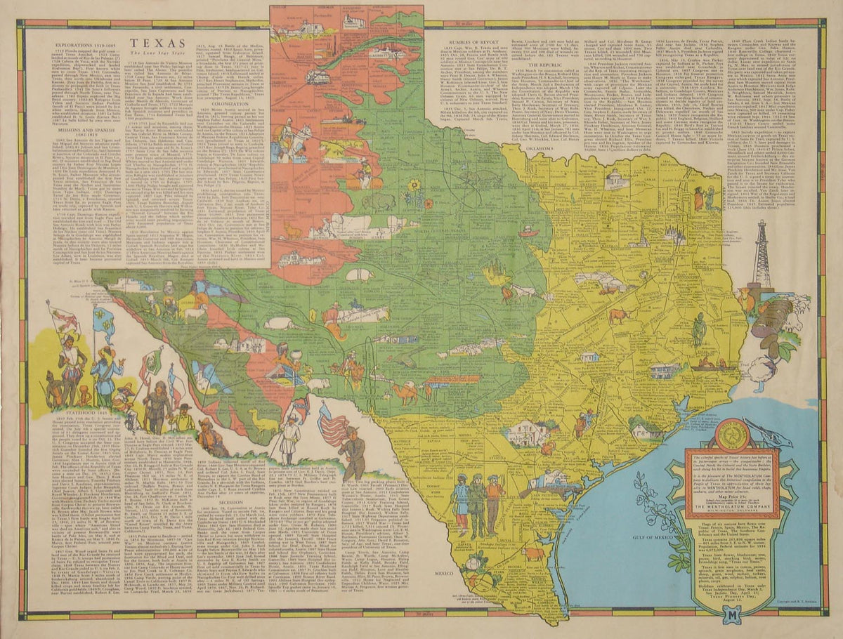 (Texas) Texas The Lone Star State – The Old Map Gallery