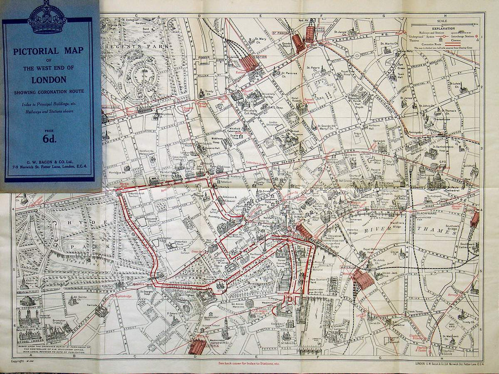 Pictorial Map of the West End of London... – The Old Map Gallery