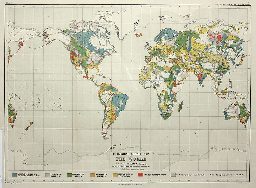 (World Geologic) Geological Sketch Map of The World – The Old Map Gallery
