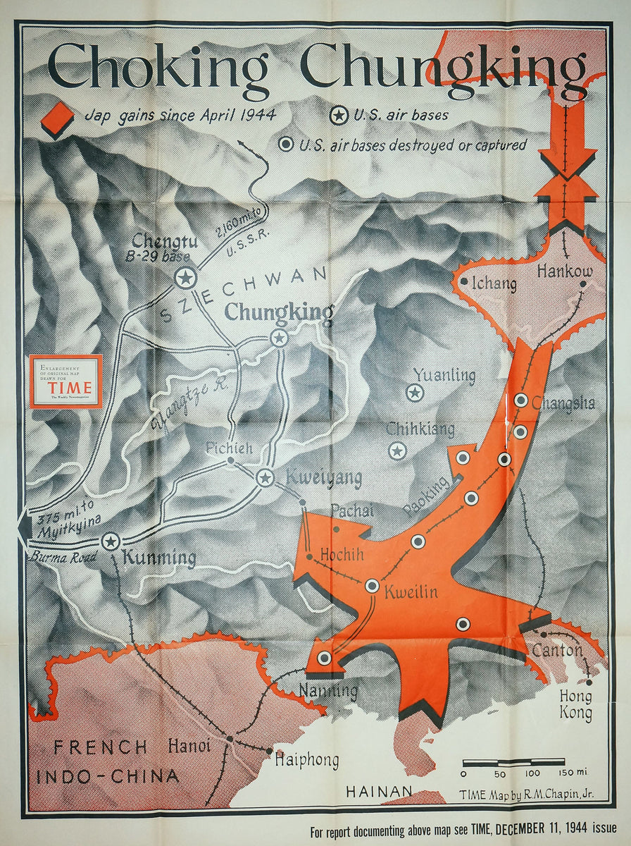 (WWII - China) Choking Chungking – The Old Map Gallery