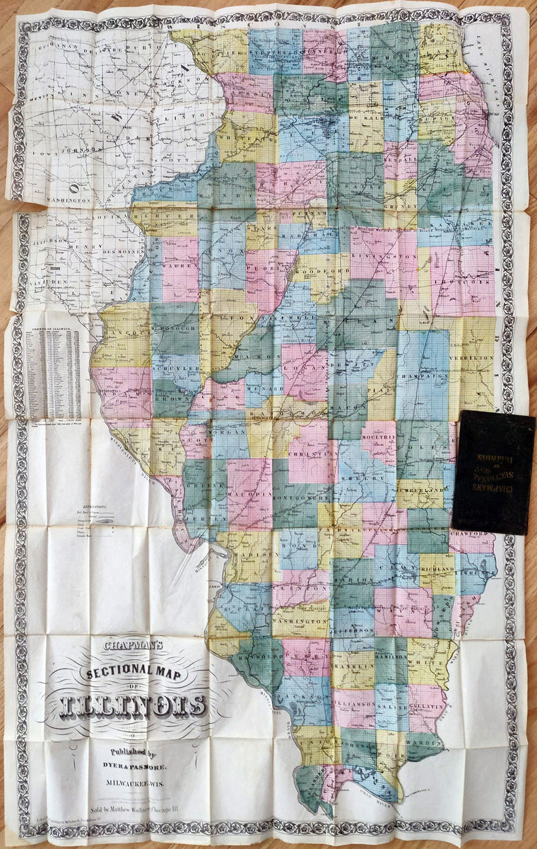(Il.) Chapman's Sectional Map Of Illinois – The Old Map Gallery