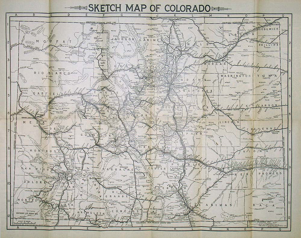 (Colorado) Sketch Map Of Colorado – The Old Map Gallery