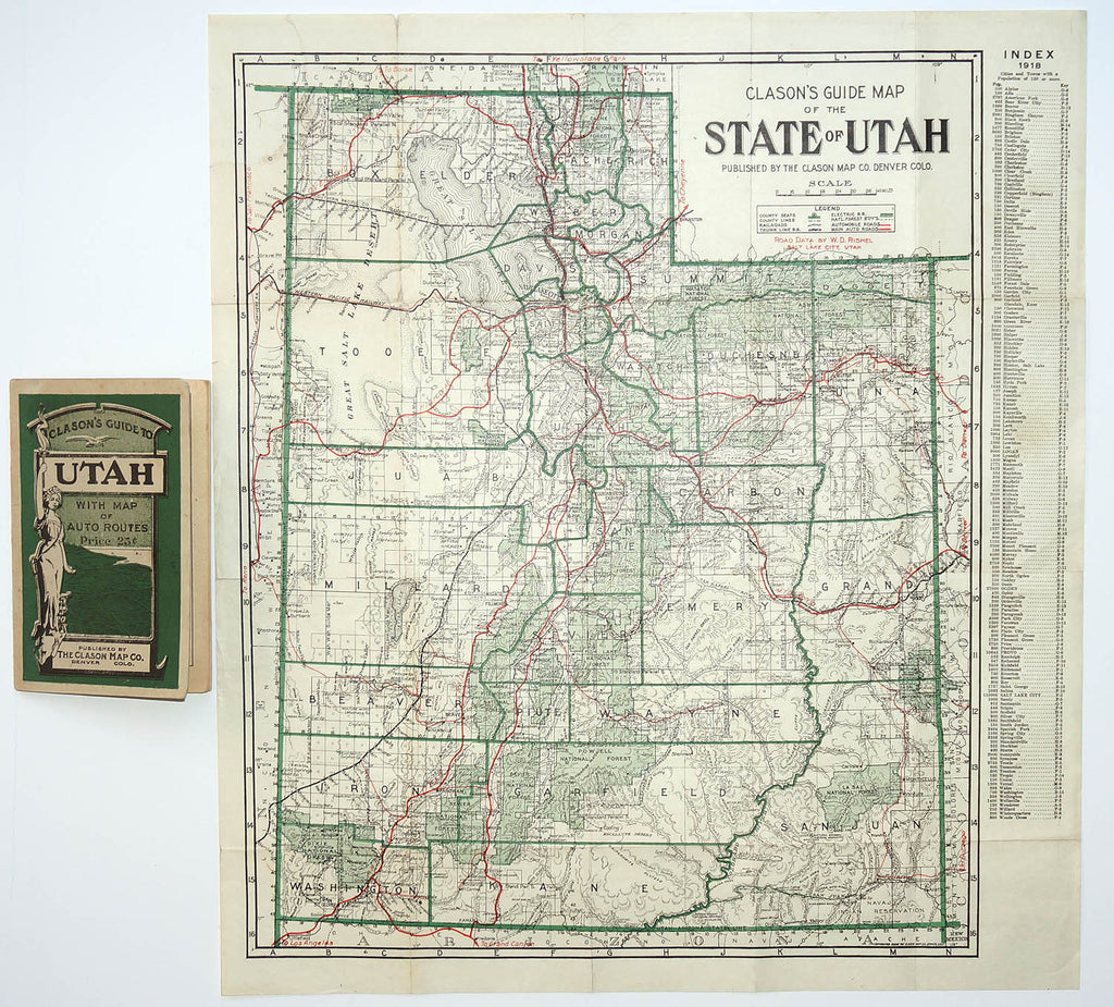 (UT.) Clason's Guide Map of the State of Utah – The Old Map Gallery