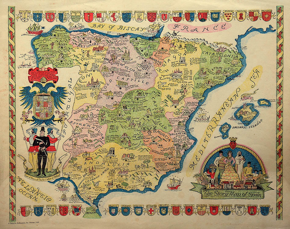 (Spain) The Story Map Of Spain – The Old Map Gallery