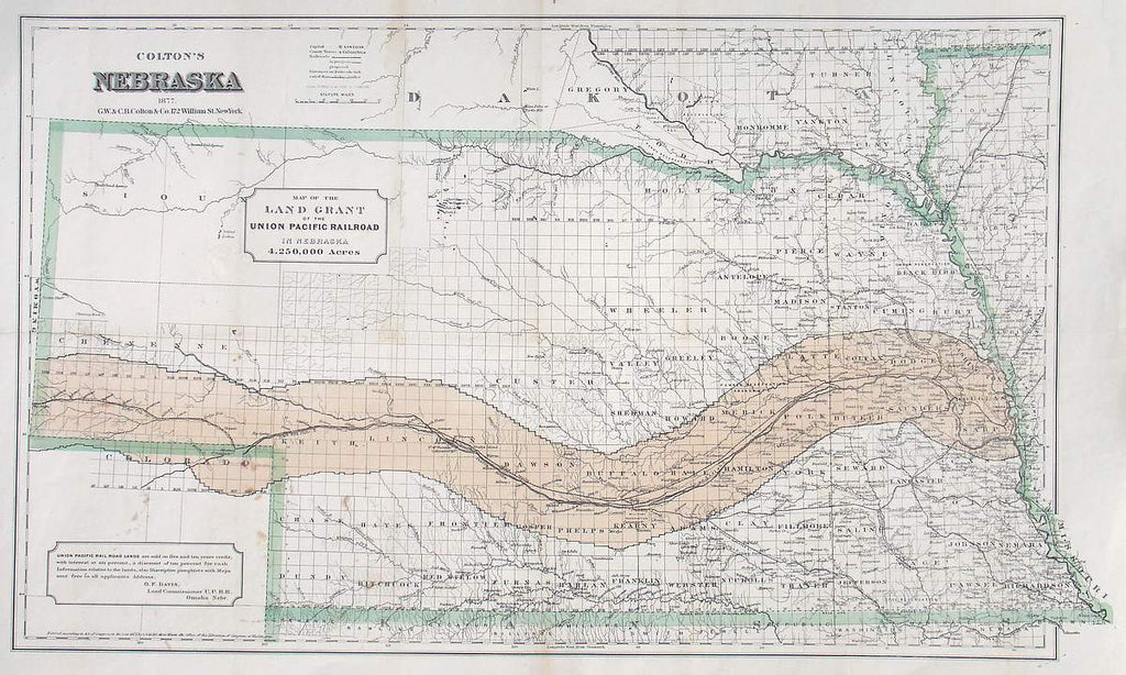 (Nebraska) Colton's Nebraska – The Old Map Gallery