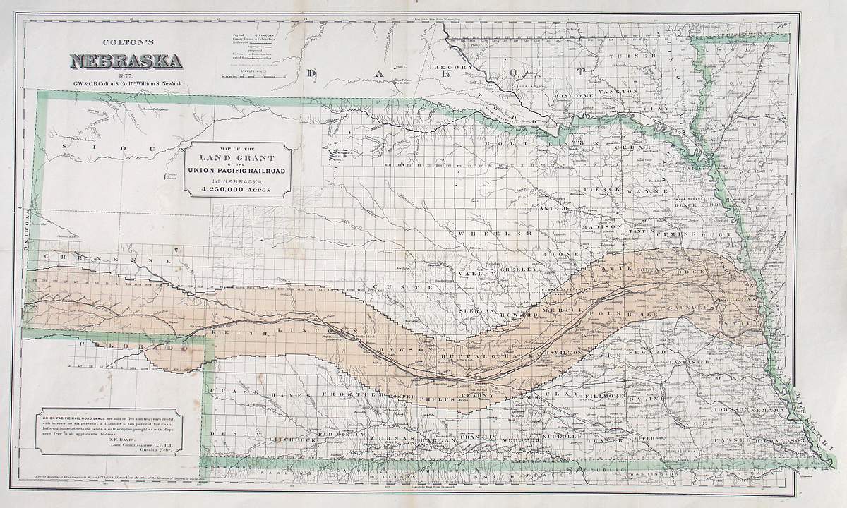 (Nebraska) Colton's Nebraska – The Old Map Gallery