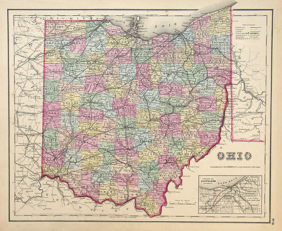 Colton's Ohio – The Old Map Gallery