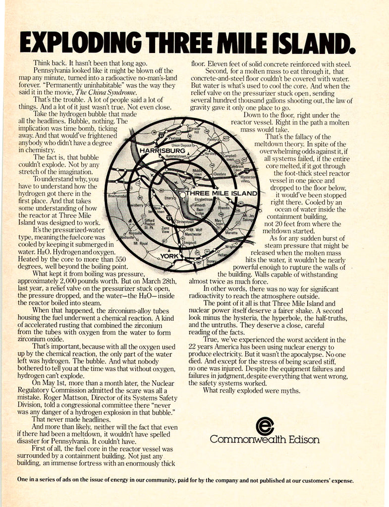 (PA-Three Mile Island) Exploding Three Mile Island – The Old Map Gallery