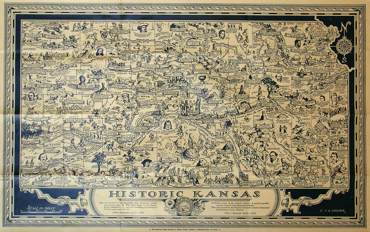 (Kansas) Historic Kansas – The Old Map Gallery