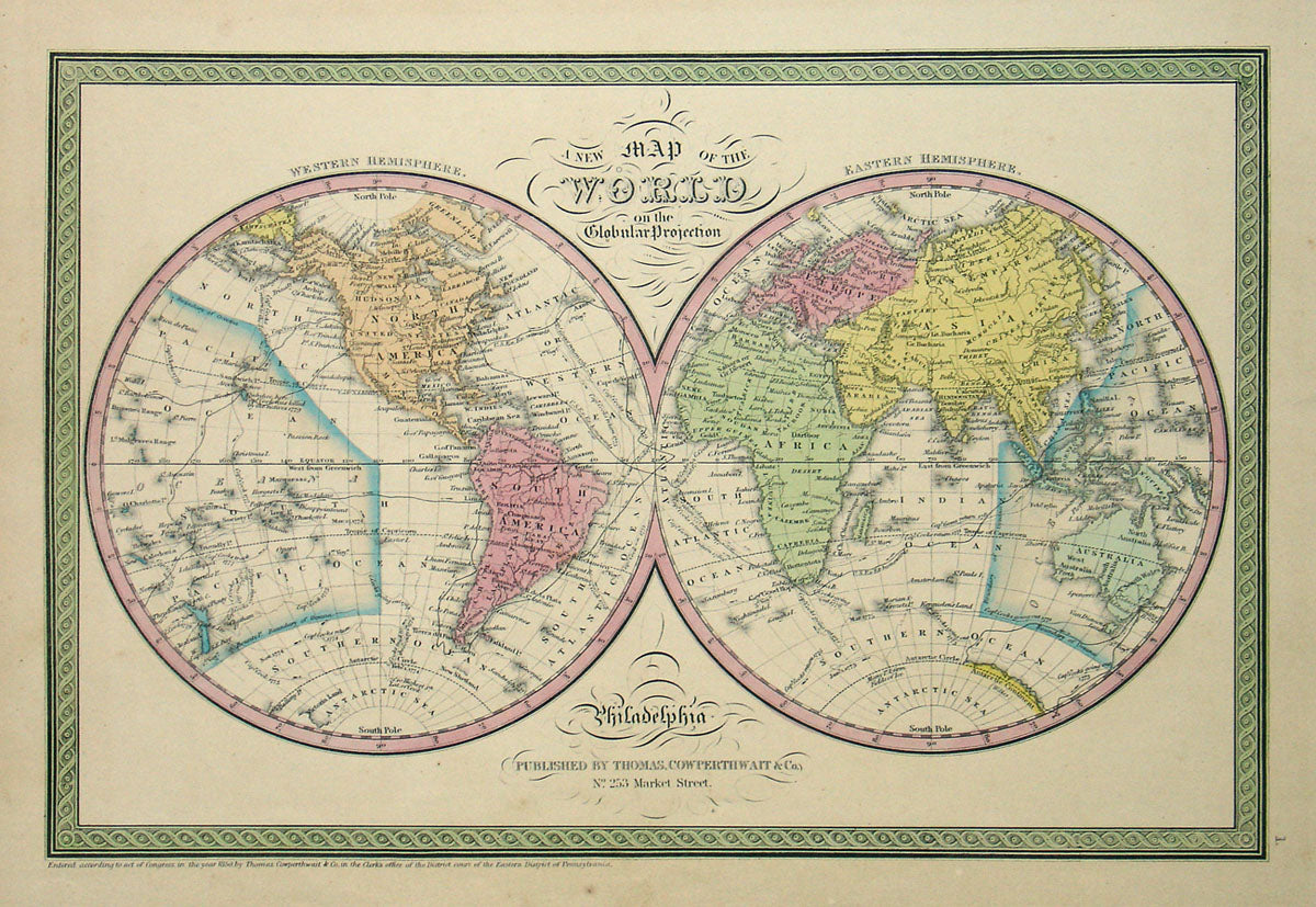 (World) A New Map Of the World – The Old Map Gallery