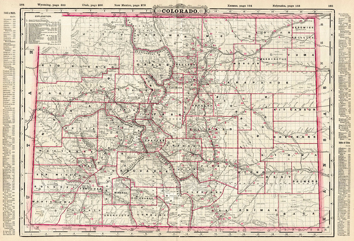 (CO.) COLORADO, Cram, 1895 – The Old Map Gallery
