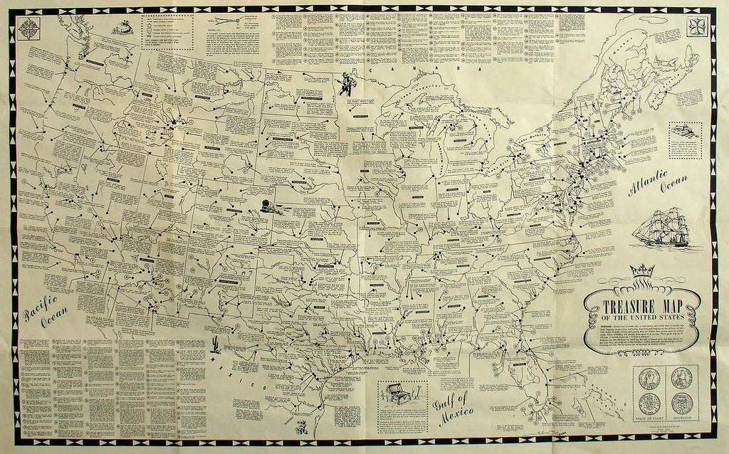 (United States) Treasure Map of The United States – The Old Map Gallery