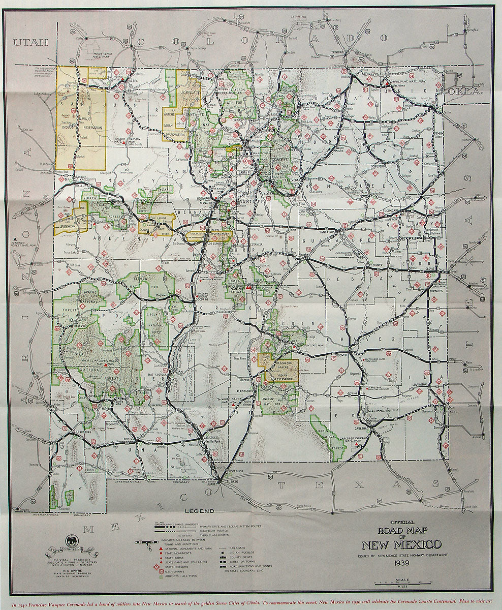 (NM.) Official Road Map of New Mexico – The Old Map Gallery