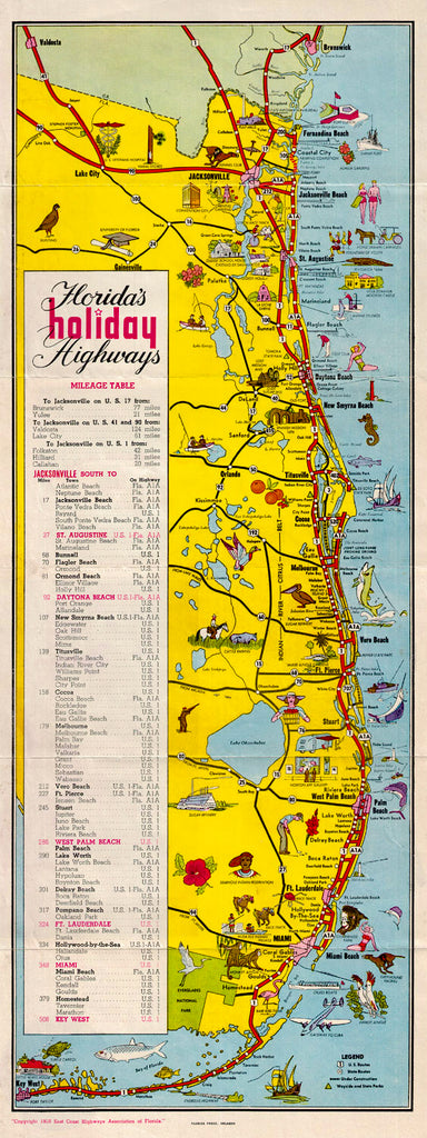 (FL.) Florida's Holiday Highway – The Old Map Gallery