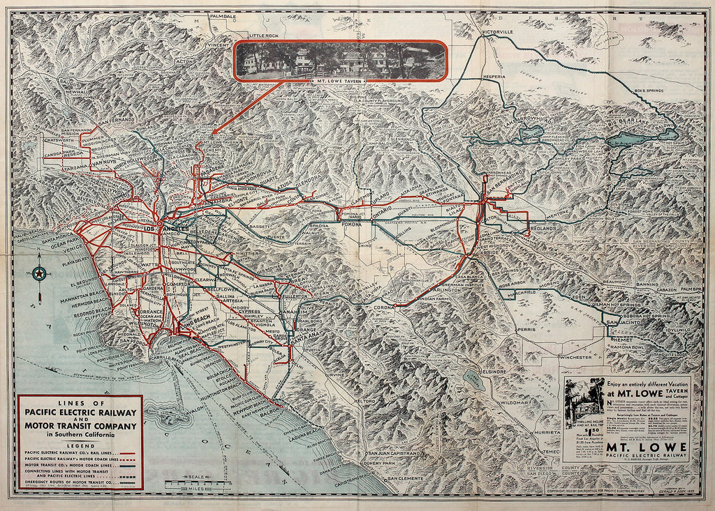 (CA - SoCal.) Lines of Pacific Railway... – The Old Map Gallery