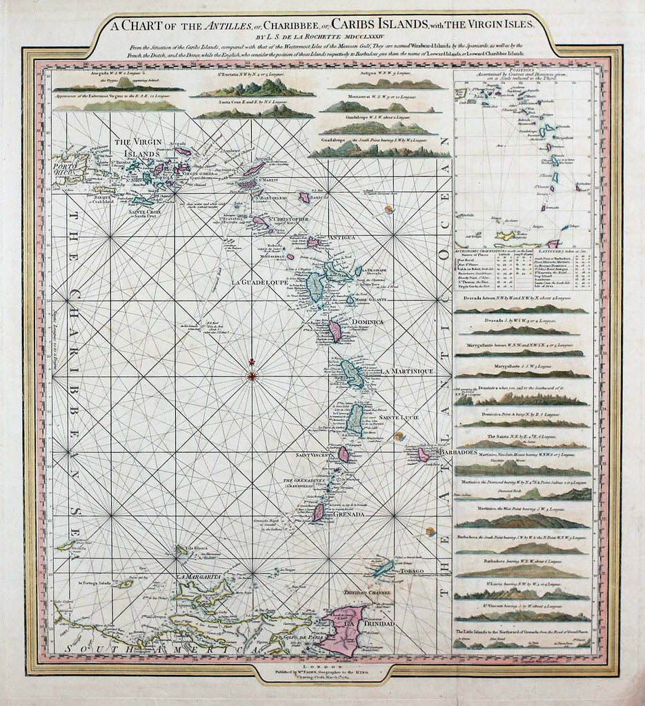 (Caribbean) A Chart of the Antilles – The Old Map Gallery
