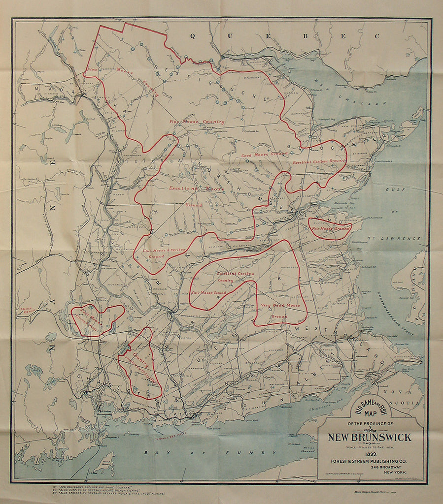 (Canada) Big Game and Fish... New Brunswick – The Old Map Gallery