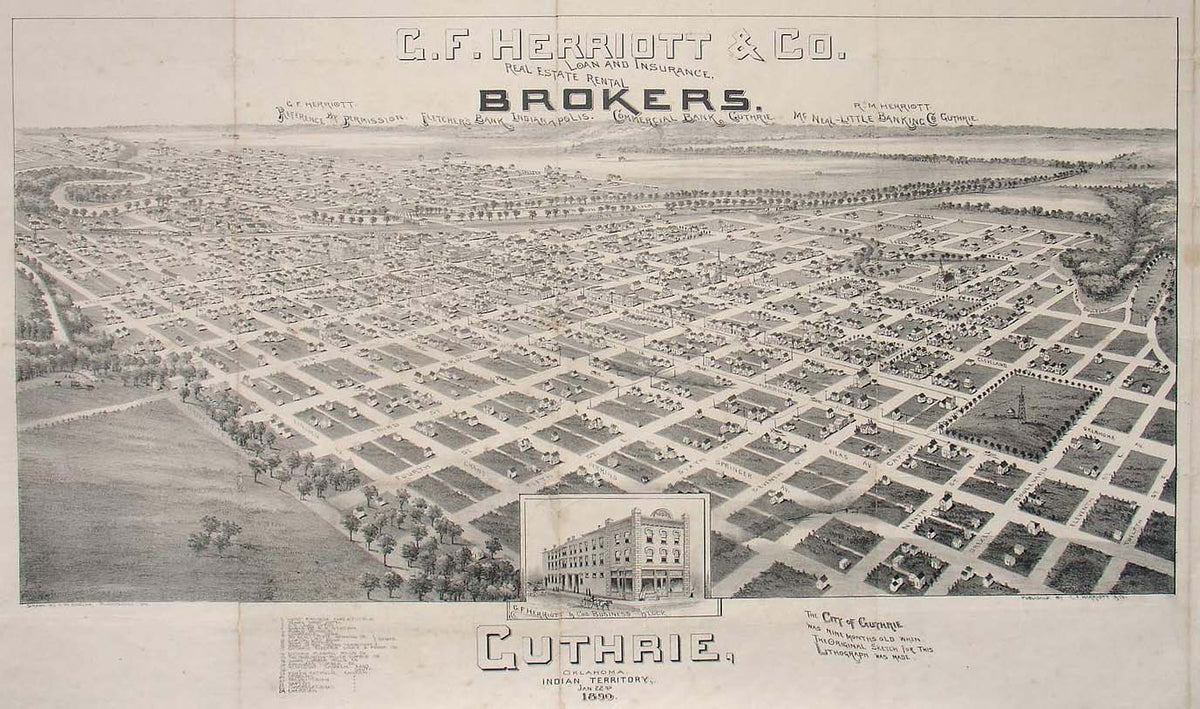 (Oklahoma - Guthrie) Indian Territory – The Old Map Gallery