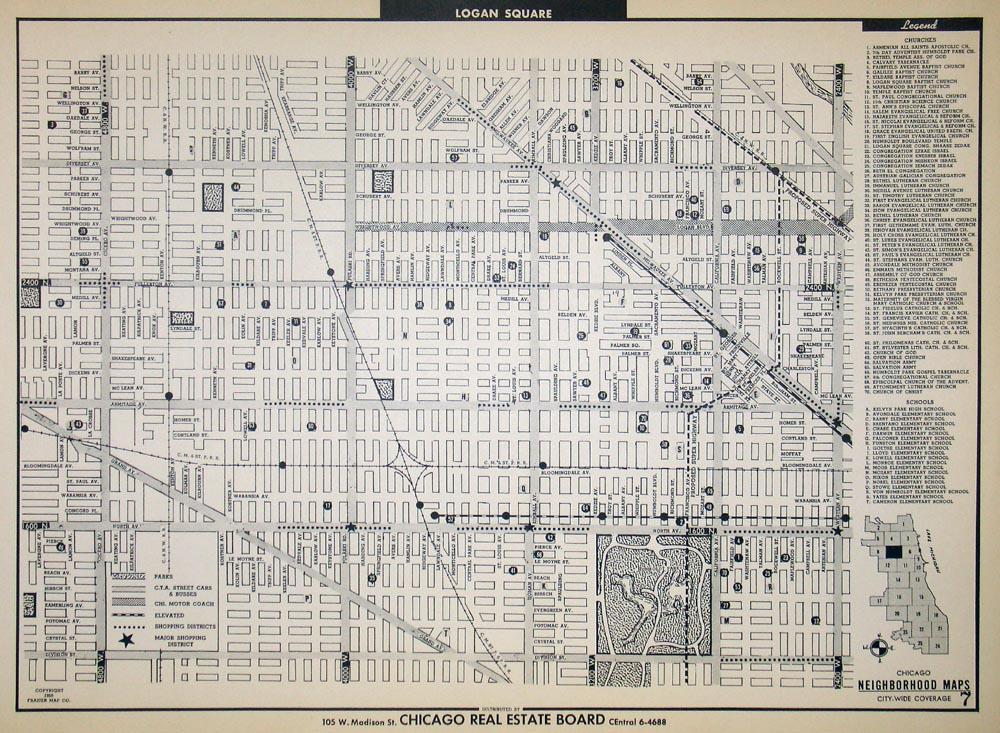 (Illinois-Chicago) Logan Square – The Old Map Gallery