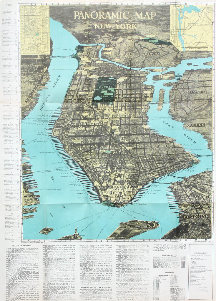 (NY.-NYC) Panoramic Map of New York – The Old Map Gallery