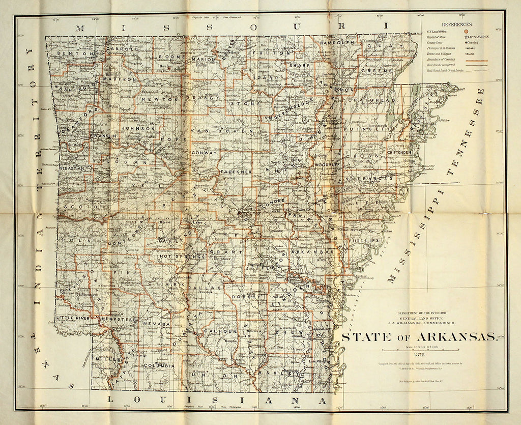 (AR) State of Arkansas – The Old Map Gallery