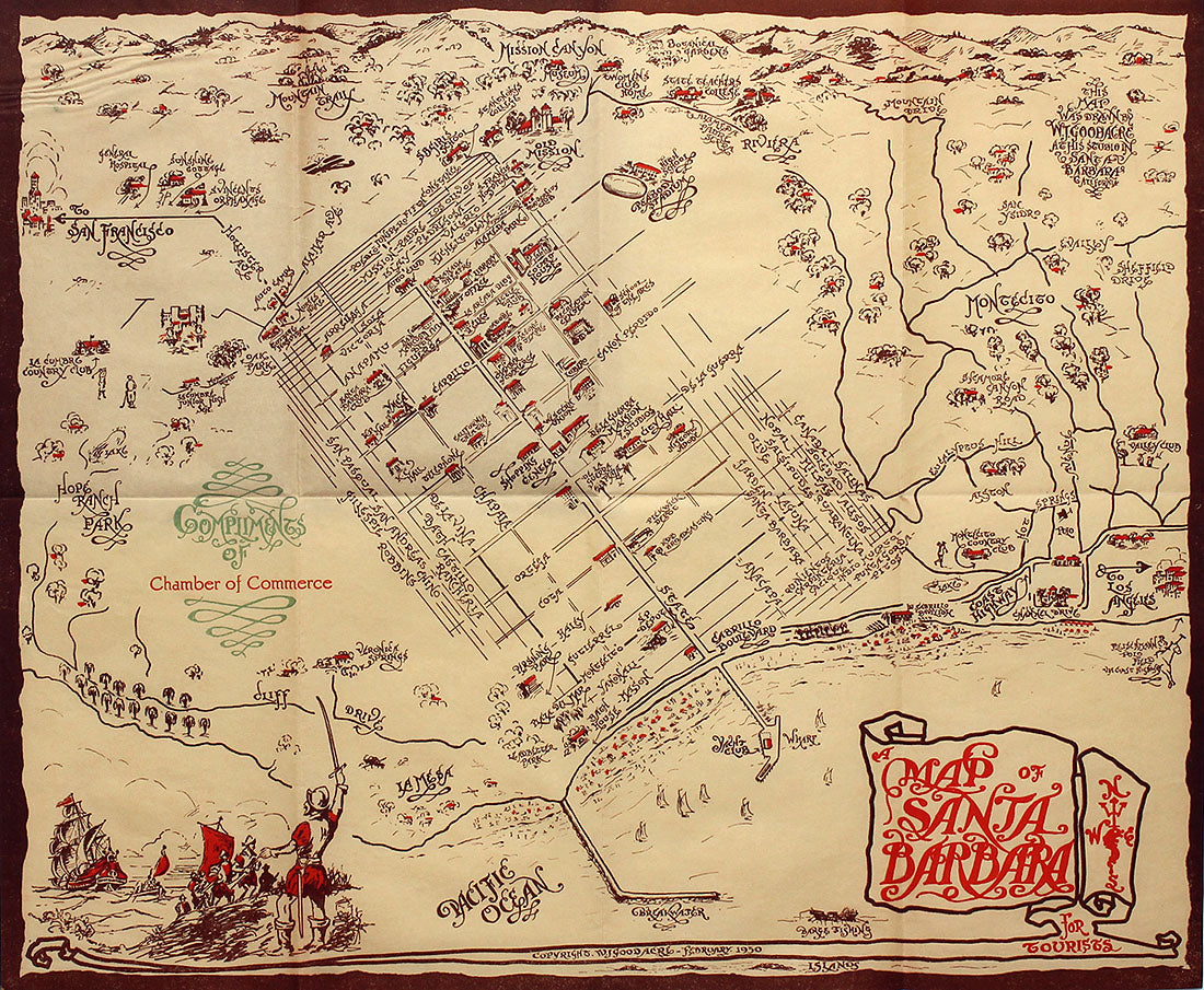 (CA - Santa Barbara) Pictorial Map of Santa Barbara California – The ...