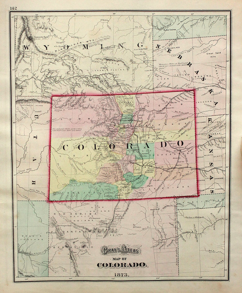 (CO.) Map Of Colorado. 1873 – The Old Map Gallery