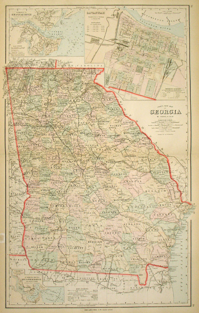 (GA) Gray's New Map of Georgia – The Old Map Gallery
