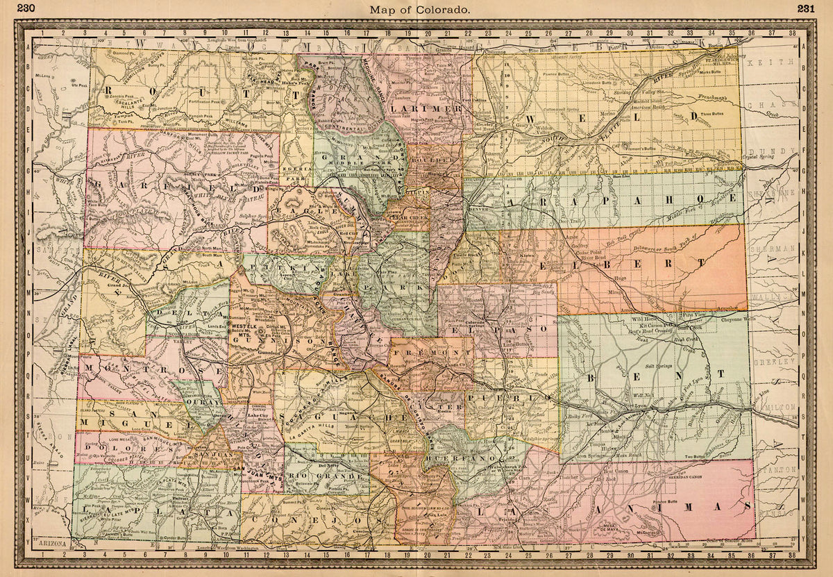 (CO.) Map of Colorado – The Old Map Gallery