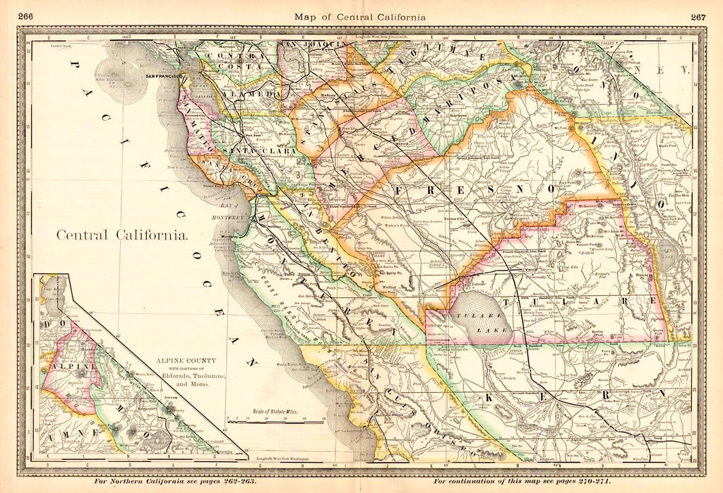 (CA.-Central) Map Of Central Califronia – The Old Map Gallery