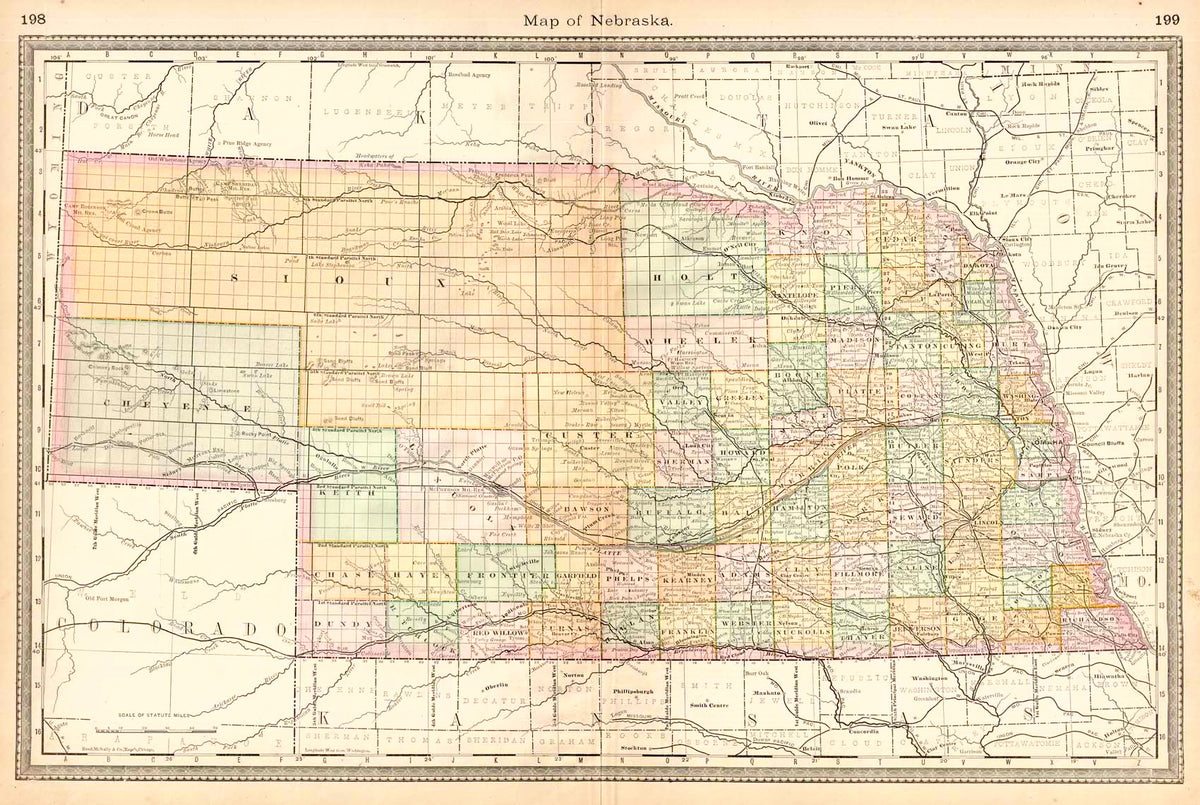 (NE.) Map of Nebraska – The Old Map Gallery