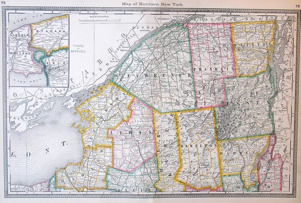 Map of Northern New York – The Old Map Gallery
