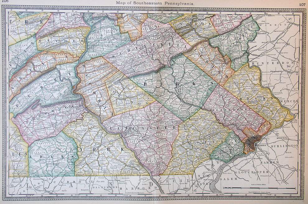 Map of Southeastern Pennsylvania – The Old Map Gallery