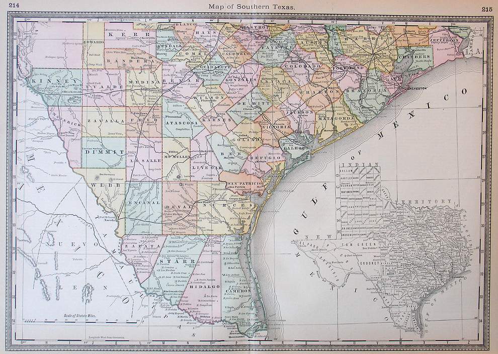 Map Of Southern Texas – The Old Map Gallery