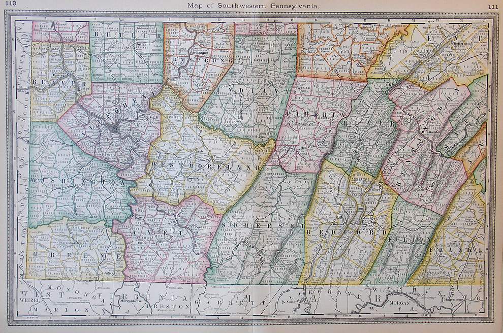 Map of Southwestern Pennsylvania – The Old Map Gallery