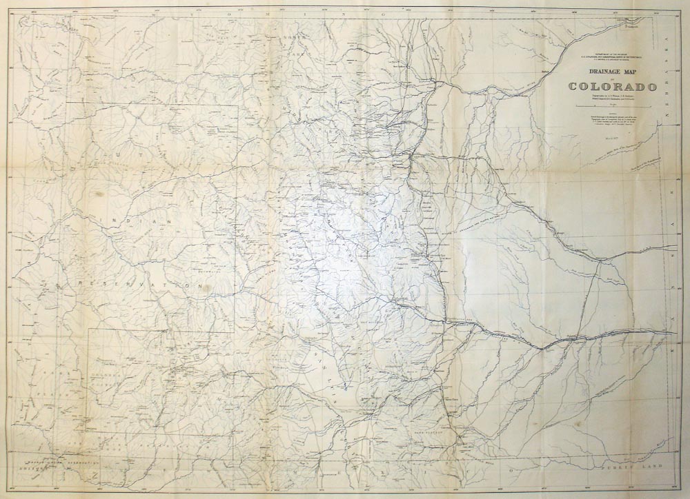 (Colorado Rivers) Drainage Map of Colorado – The Old Map Gallery