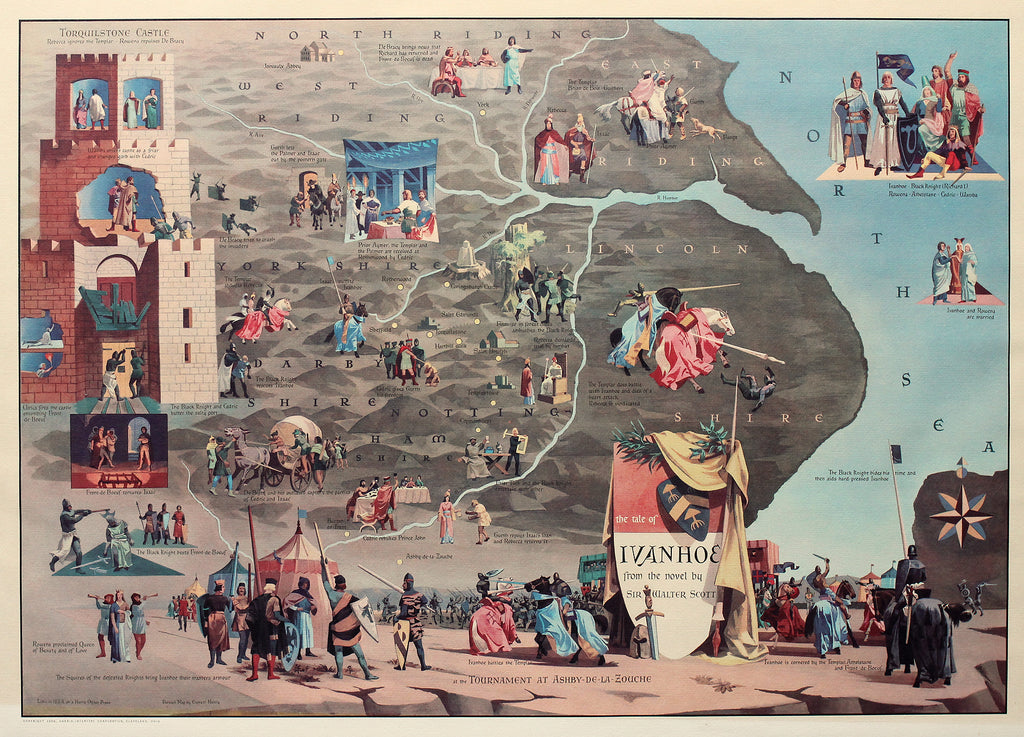(Literary - Ivanhoe) the tale of Ivanhoe... – The Old Map Gallery