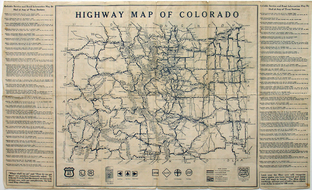 (Colorado) Highway Map of Colorado – The Old Map Gallery
