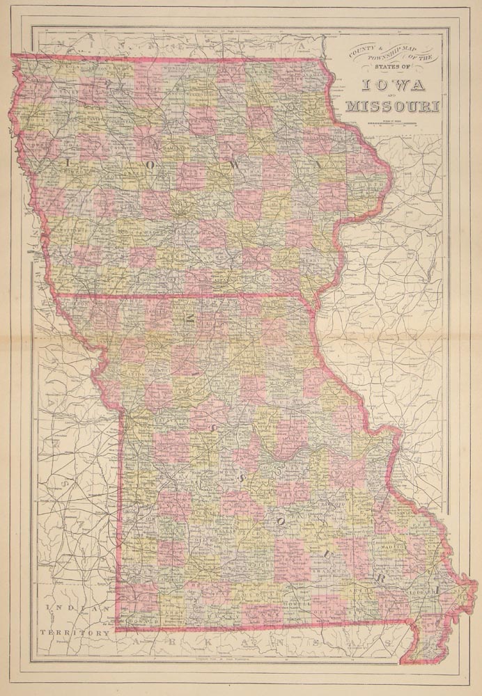 Iowa and Missouri – The Old Map Gallery