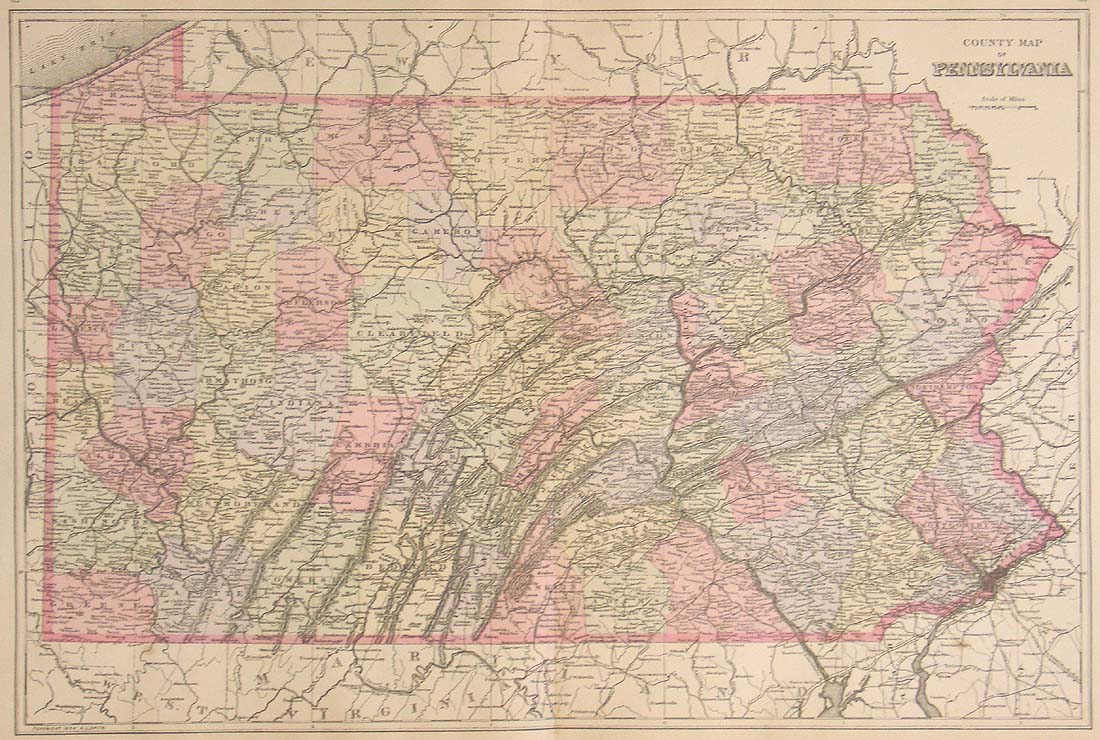County Map of Pennsylvania – The Old Map Gallery