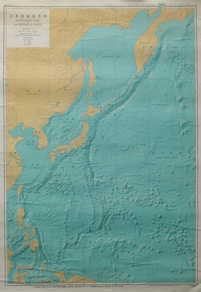 (Pacific) Bathymetric Chart of... – The Old Map Gallery