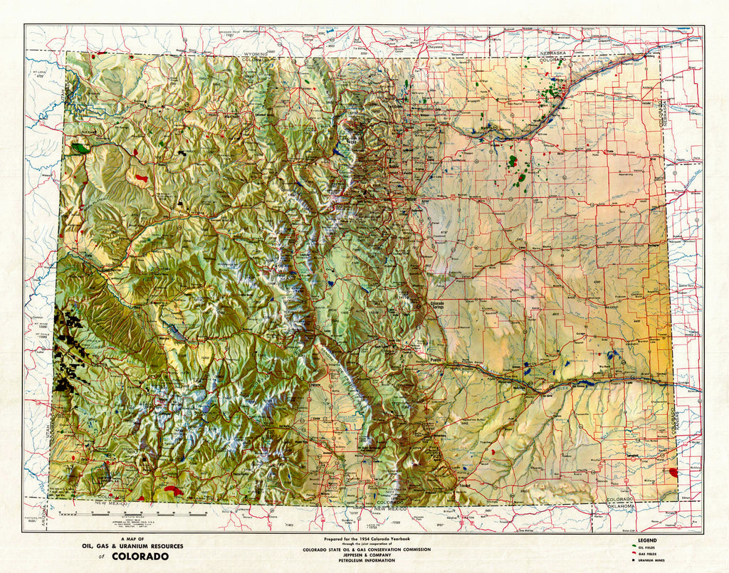 (CO.) A Map Of Oil, Gas & Uranium Resources of Colorado – The Old Map ...