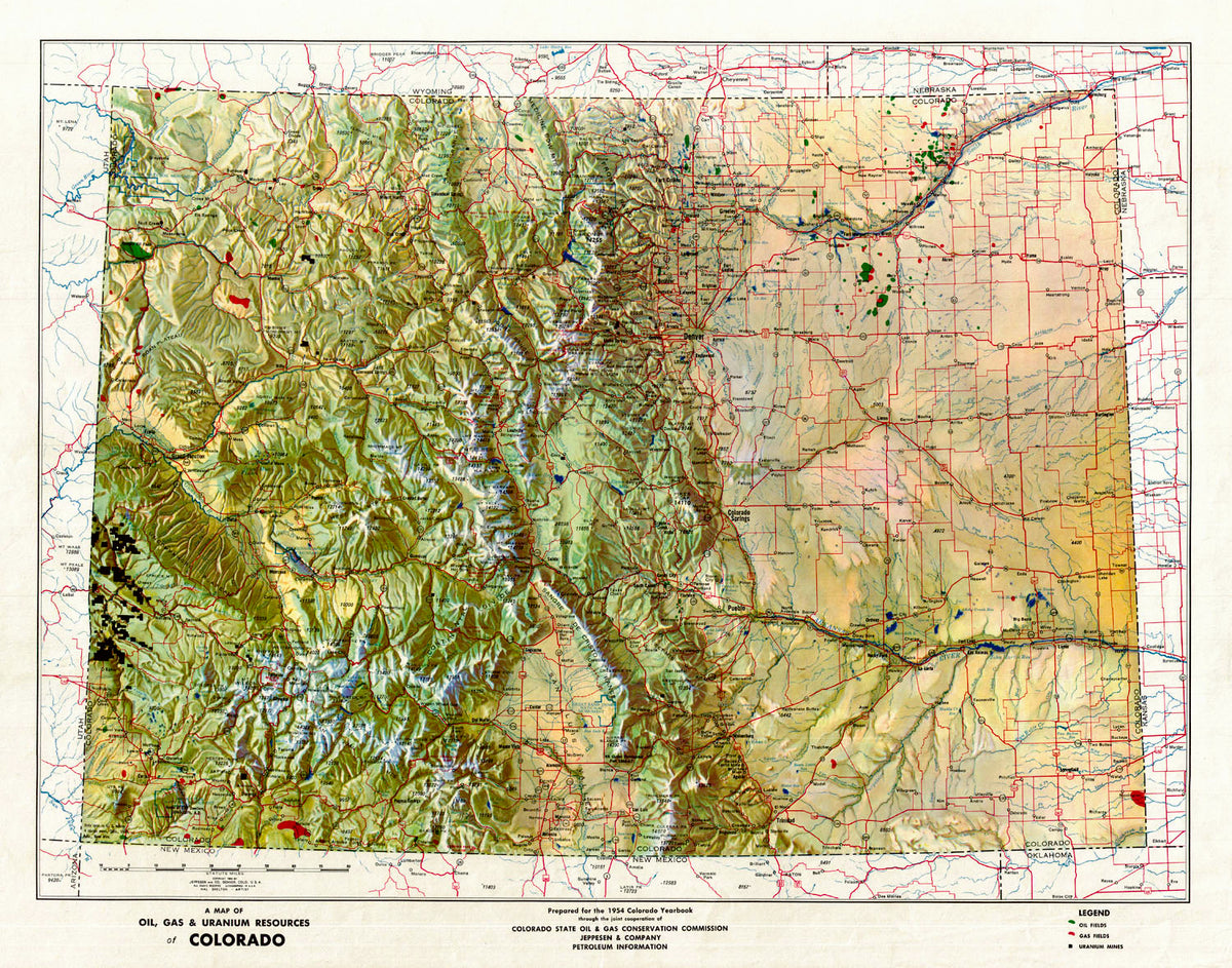 (CO.) A Map Of Oil, Gas & Uranium Resources of Colorado – The Old Map ...