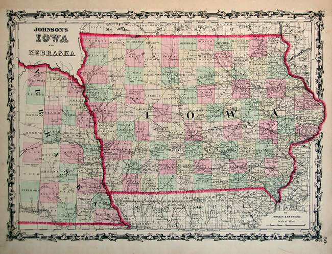 Johnson's Iowa and Nebraska – The Old Map Gallery