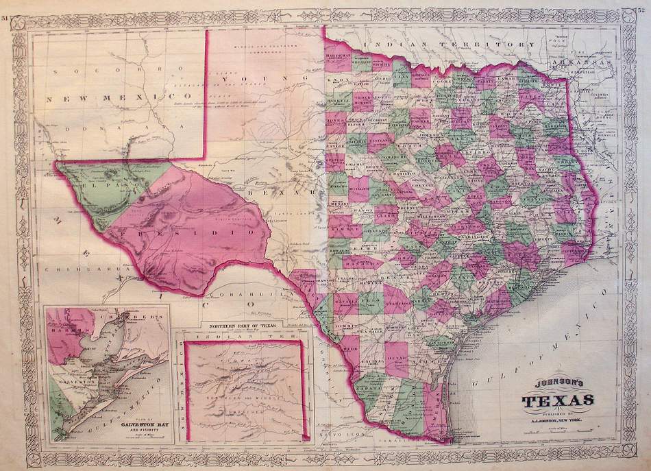Johnson's Texas – The Old Map Gallery