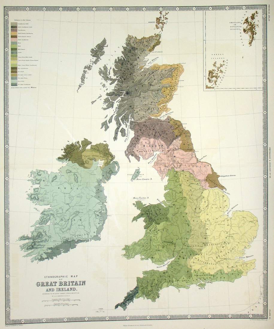 Ethnographic Map Great Britain – The Old Map Gallery