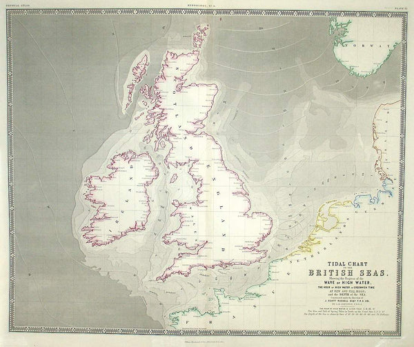 Tidal Chart of British Seas – The Old Map Gallery